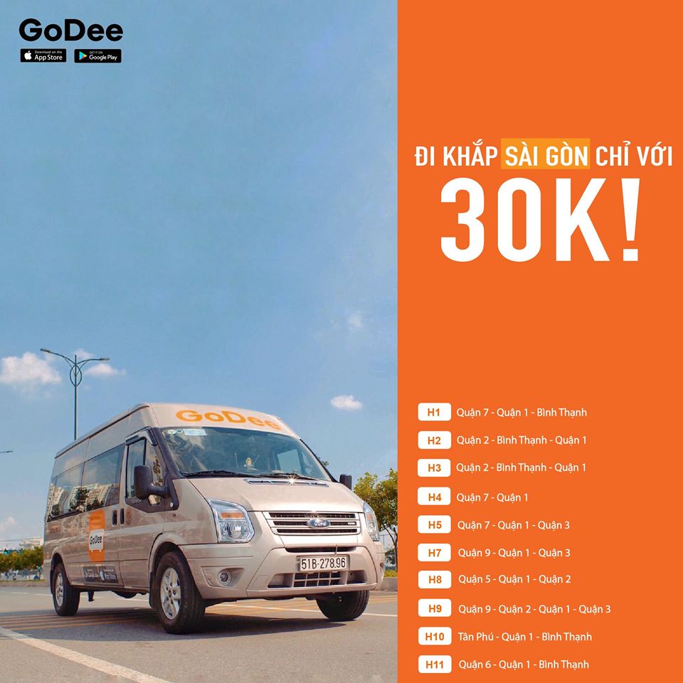 Godee đồng giá 30K cho mọi chuyến đi - TienDauRoi
