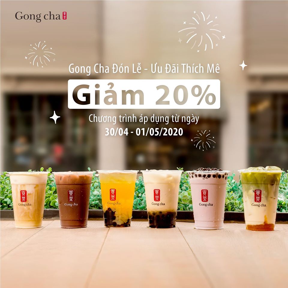 [Gong Cha] Giảm 20% menu mừng Đại lễ - TienDauRoi