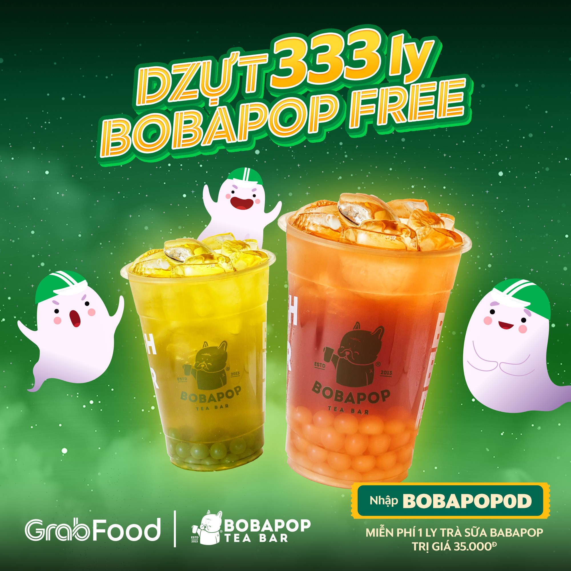 GrabFood tặng trà sữa Bobapop miễn phí vào giờ vàng 2 ngày 3/9 & 4/9 ...