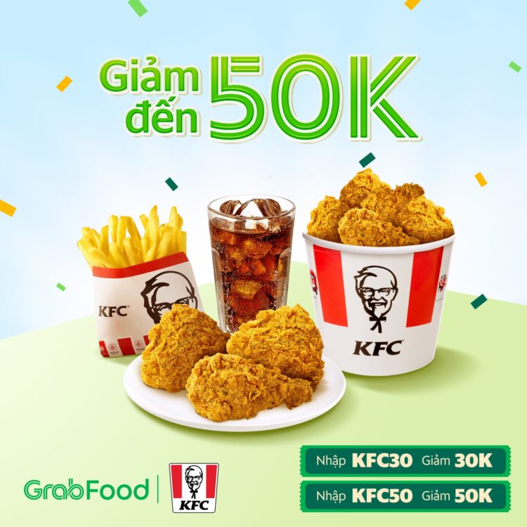 Giảm đến 50K khi đặt gà KFC qua ứng dụng Grab - TienDauRoi